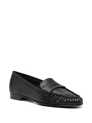 AeydĒ Aldous Ruched Penny-slot Loafers - Black