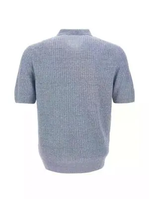 GRAN SASSO Ribbed-knit Polo Shirt