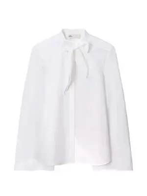 Tory Burch Poplin Pussy-bow Blouse - White
