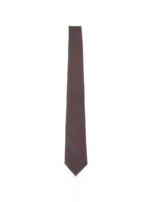 Kiton Floral-pattern Seven-fold Tie - Brown
