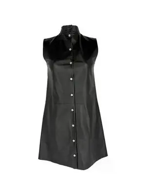 Prada Button-down Sleeveless Dress - Black