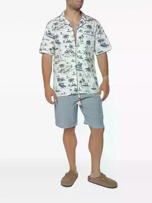 MC2 SAINT BARTH Kalea Piping Detail Surfer-print Shirt