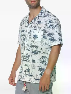 MC2 SAINT BARTH Kalea Piping Detail Surfer-print Shirt