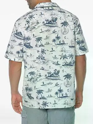MC2 SAINT BARTH Kalea Piping Detail Surfer-print Shirt