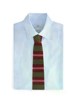 Etro Pegaso Embroidered Striped Tie