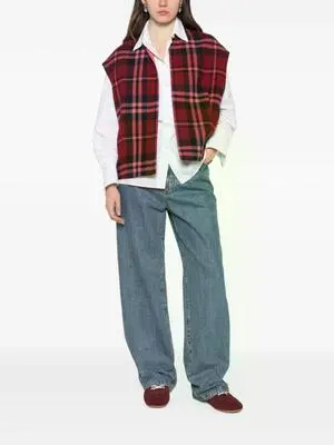 ALICIA AUDREY Regine Check Sleeveless Reversible Gilet