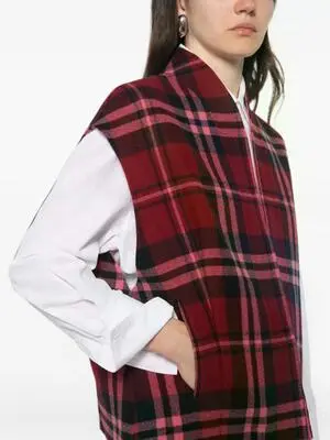 ALICIA AUDREY Regine Check Sleeveless Reversible Gilet