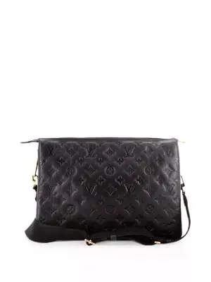 LOUIS VUITTON Coussin Mm Monogram Embossed Lambskin Crossbody Bag - Black