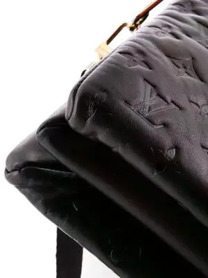 LOUIS VUITTON Coussin Mm Monogram Embossed Lambskin Crossbody Bag - Black