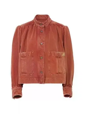 Chloé Band Collar Buttoned Jacket - Brown
