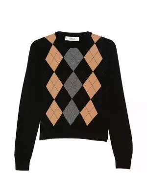 JUCCA Argyle-pattern Wool Sweater - Black