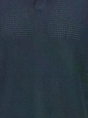 KANGRA Openwork Knit Cotton Polo Shirt