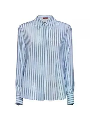 Max Mara Striped Silk Shirt - Blue