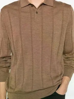 Canali Ribbed Polo Sweater