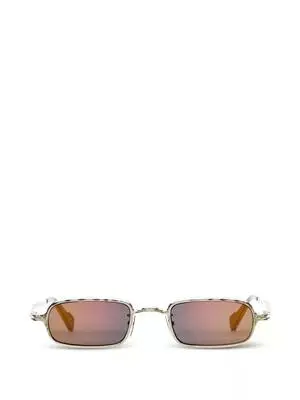 KUBORAUM Hammered-effect Rectangle-frame Sunglasses - Silver