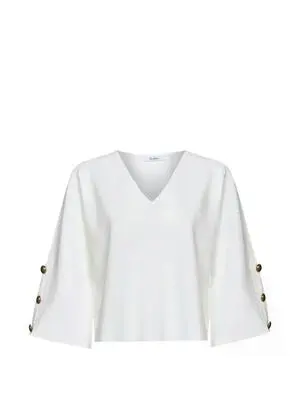 Max Mara Button-detail V-neck Blouse - White