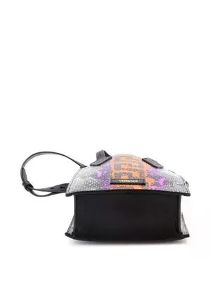 Versace Convertible Python Embossed Leather Mini Tote Bag