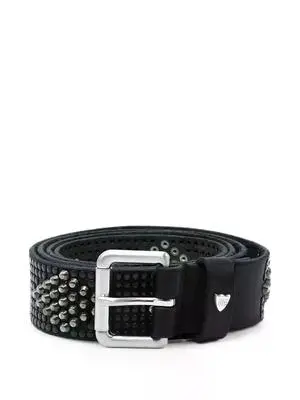 HTC LOS ANGELES Studded Leather Belt - Black