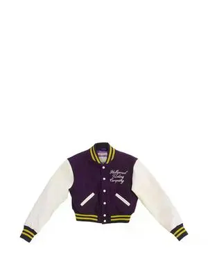 HTC LOS ANGELES College Logo-embroidered Varsity Jacket - Purple
