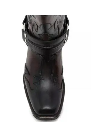 Versace Embroidered Harness Boots - Black