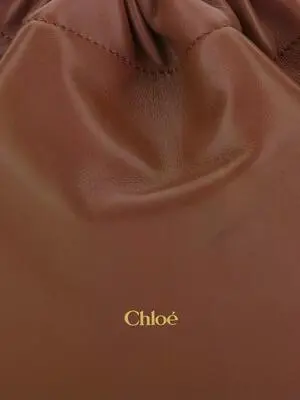 Chloé Small Drawstring Leather Shoulder Bag - Brown