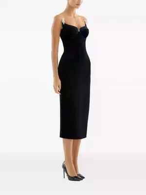 ADAMARIS Crystal-embellished Strapless Sweetheart Neck Midi Dress