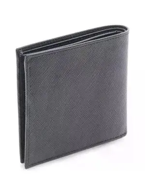 Prada 2020s Saffiano-leather Triangle Bi-fold Wallet
