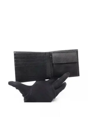 Prada 2020s Saffiano-leather Triangle Bi-fold Wallet