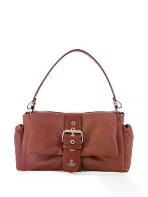 VIVIENNE WESTWOOD Hazel Treasure Leather Shoulder Bag - Brown