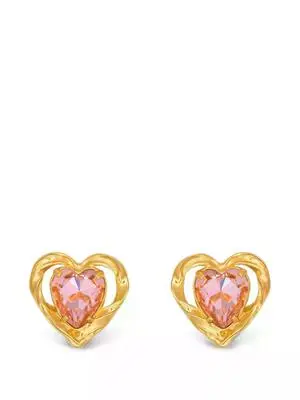 Oscar De La Renta Heart Earrings - Gold