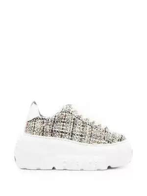 Casadei Tweed Platform Sneakers - Neutrals