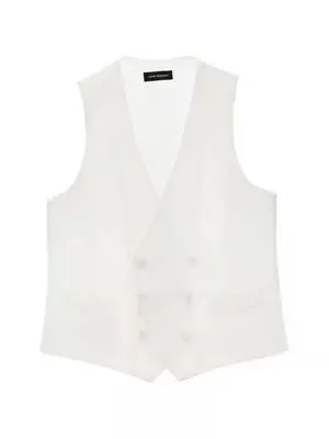 LUIGI BIANCHI Double-breasted Waistcoat - White