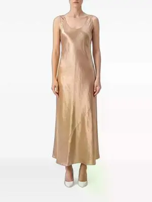 Max Mara Satin-finish Sleeveless Midi Dress - Neutrals