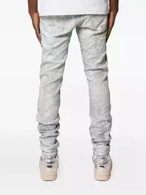 PURPLE BRAND Distressed Snake-print Jeans