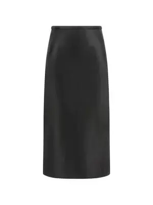 Co High-waisted Leather Midi Skirt - Black