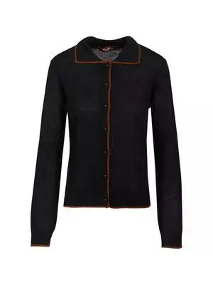 Max Mara Pointed-collar Cardigan - Black
