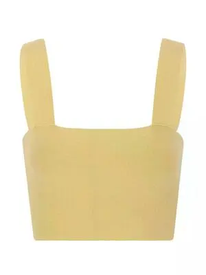 CAYET Gisele Knitted Cropped Top - Yellow