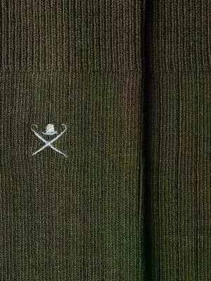 HACKETT LONDON Ribbed-knit Embroidered-logo Socks