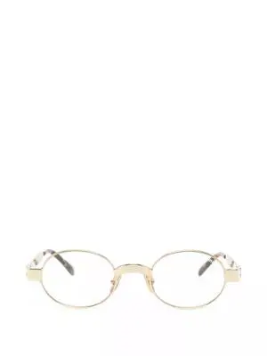 Miu Miu Oval-frame Glasses - Gold