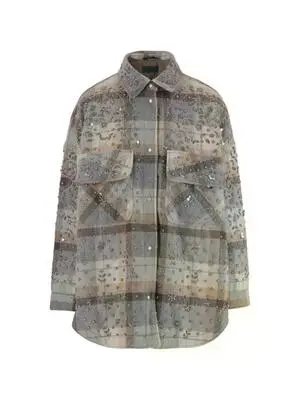 Stella McCartney Check-pattern Embroidered Jacket - Grey