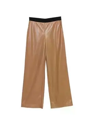 Liviana Conti Logo-waistband Pocket Trousers - Brown