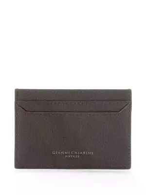 GIANNI CHIARINI Hammered Leather Card Holder - Brown