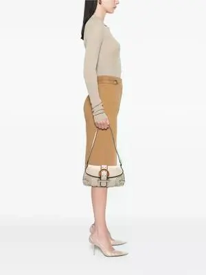 FERRAGAMO Leather Gancini Flap Shoulder Bag
