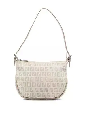 Fendi 2000-2010 Zucchino Canvas Shoulder Bag - Neutrals