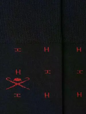 HACKETT LONDON Logo-patterned Mercerised Socks