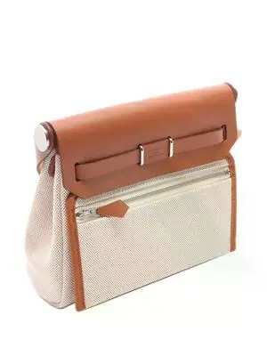 HERMÈS 2025 Military Toile And Vache Hunter Herbag Zip 20 Crossbody Bag