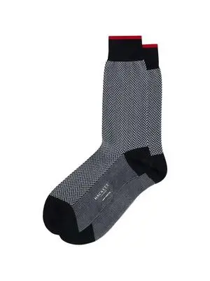 HACKETT LONDON Herringbone-jacquard Socks - Blue