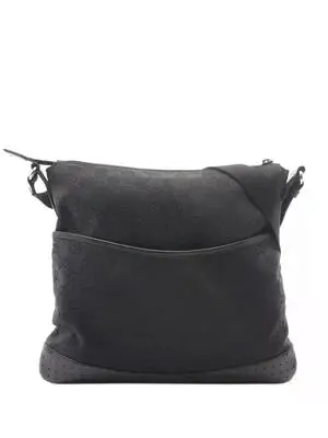 Gucci 2000-2015 Gg Canvas Perforated Crossbody Bag - Black