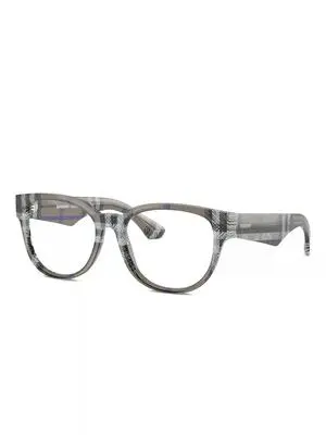 Burberry Check Pattern Round Glasses