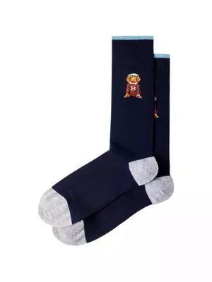 HACKETT LONDON Harry Intarsia-knit Socks - Blue